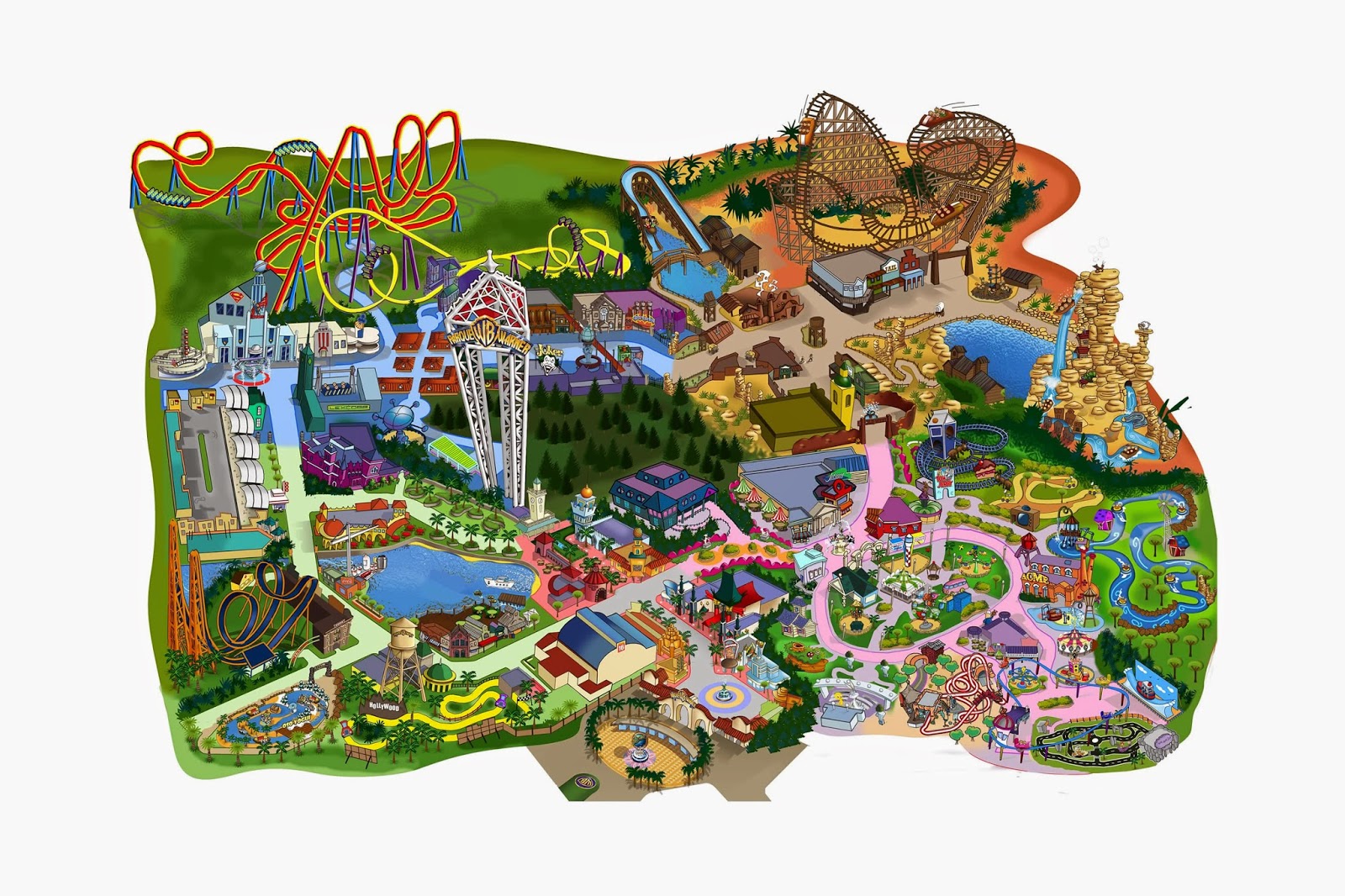 Warner bros. movie world map theme park - toohopu